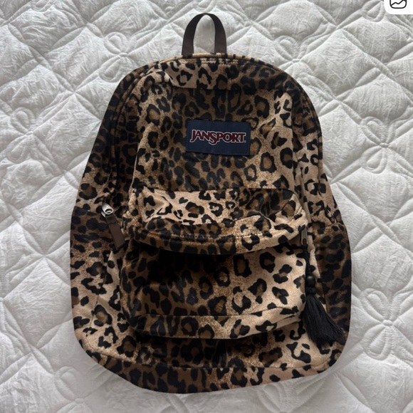Jansport | Bags | Rare 9s 2000s Iconic Fuzzy Leopard Animal Print Full ...